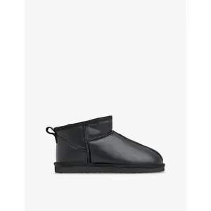 Whistles Mable Shearling-lined Leather Slippers - Black
