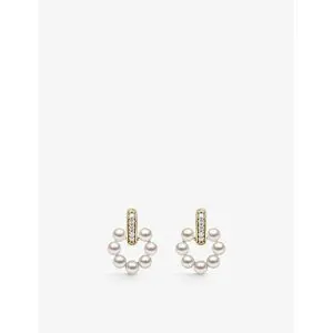 Yoko London Eclipse Akoya Pearl And Diamond Drop Earrings - Yellow Gold