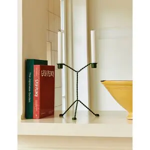 HAY Wire Twisted Steel Candleholder - Green