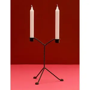 HAY Wire Twisted Steel Candleholder - Green