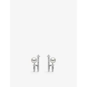 Yoko London Jazz Akoya Pearl And Diamond Earrings - White Gold