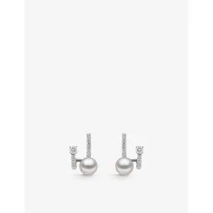 Yoko London Jazz Akoya Pearl And Diamond Earrings - White Gold