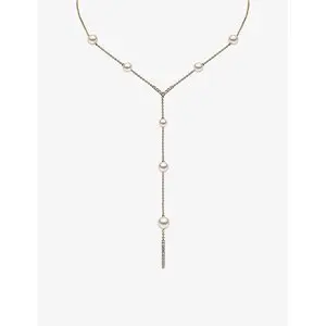 Yoko London Trend Freshwater Pearl And Diamond Necklace - Yellow Gold