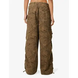 JADED LONDON Parachute Camouflage Wide-leg High-rise Trousers