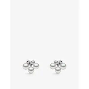 Yoko London 18ct White-gold Diamond And Akoya Pearl Stud Earrings - White Gold