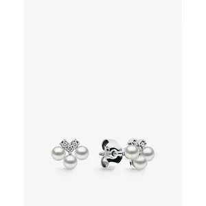 Yoko London 18ct White-gold Diamond And Akoya Pearl Stud Earrings