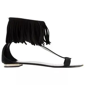 GIUSEPPE ZANOTTI X BALMAIN Giuseppe Zanotti X Balmain Fringed Sandals - Black