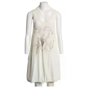 JEAN PAUL GAULTIER Jean Paul Gaultier Archive Vintage Velvet Mini Dress - Ecru