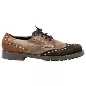 Marni Marni Lace-Up Brogues With Silver Metal Studs - Brown