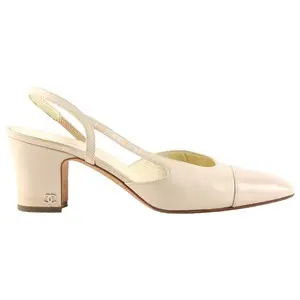 Chanel Leather Heels - Ecru