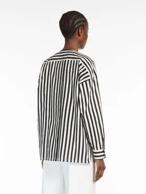 Max Mara Striped Cotton And Silk Blouse