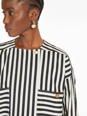 Max Mara Striped Cotton And Silk Blouse