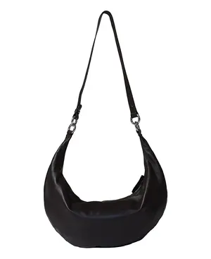 HYER GOODS 3-in-1 Convertible Hobo Crescent Bag - Black Silver
