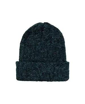HYER GOODS Upcycled Alpaca Wool Chunky Rib Beanie - Emerald