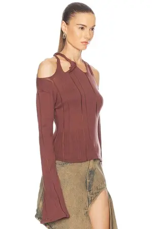 JADE CROPPER Braided Long Sleeve Top
