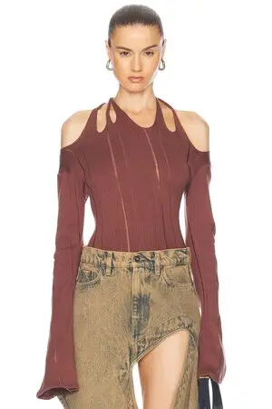JADE CROPPER Braided Long Sleeve Top