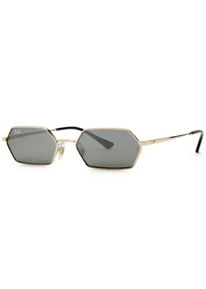 Ray-ban Hexagon-frame Sunglasses - Gold