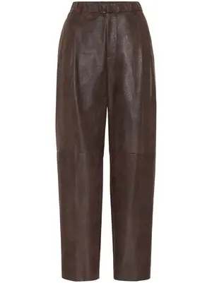 Brunello Cucinelli Straight-leg Leather Trousers