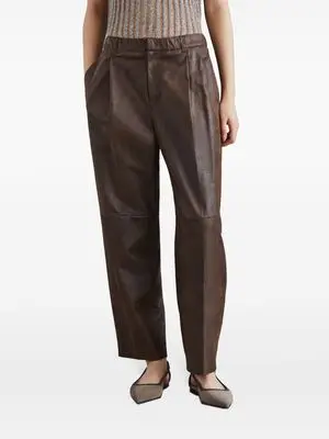 Brunello Cucinelli Straight-leg Leather Trousers