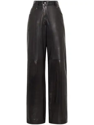 Brunello Cucinelli High-waisted Leather Trousers