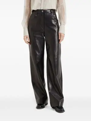 Brunello Cucinelli High-waisted Leather Trousers