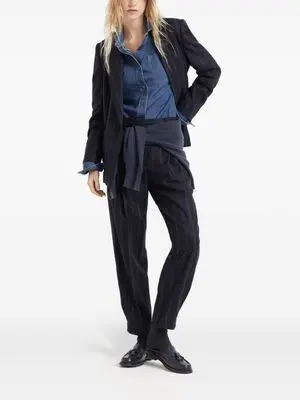 Brunello Cucinelli Double-breasted Pinstriped Blazer
