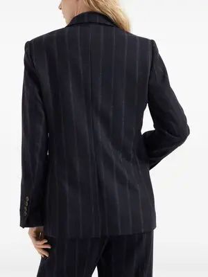 Brunello Cucinelli Double-breasted Pinstriped Blazer