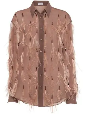 Brunello Cucinelli Feather-detailing Shirt