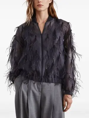 Brunello Cucinelli Feather-embellished Jacket