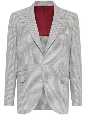Brunello Cucinelli Houndstooth Wool Blazer