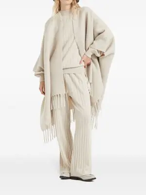 Brunello Cucinelli Ribbed-knit Cashmere Pants - Neutrals