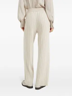 Brunello Cucinelli Ribbed-knit Cashmere Pants - Neutrals