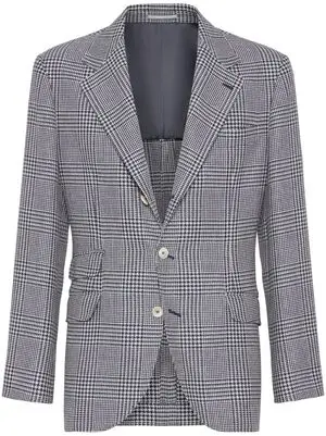 Brunello Cucinelli Puppytooth Blazer - Blue