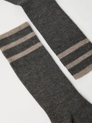 Brunello Cucinelli Stripe-detail Socks - Grey