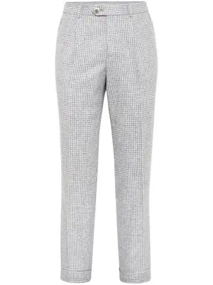 Brunello Cucinelli Houndstooth Alpaca-blend Trousers