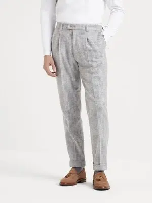 Brunello Cucinelli Houndstooth Alpaca-blend Trousers