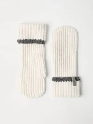 Brunello Cucinelli Cashmere Mittens - White