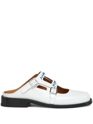 Marni Leather Double Buckle Mule Loafers - White