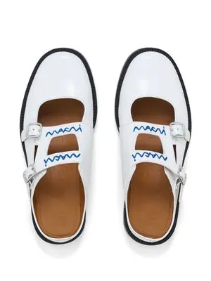 Marni Leather Double Buckle Mule Loafers - White