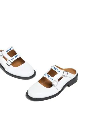 Marni Leather Double Buckle Mule Loafers - White