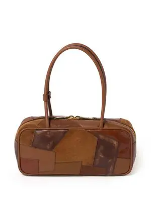 Miu Miu Beau Patchwork Leather Tote Bag - Brown
