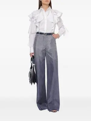 Alberta Ferretti Silk Palazzo Pants