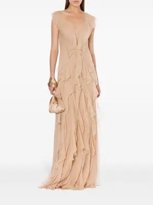 Alberta Ferretti Ruffled Gown