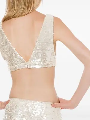 Philosophy Di Lorenzo Serafini Sequin Cropped Top - White