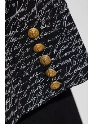 Balmain Script-print Silk Blouse