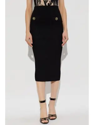 Balmain Ribbed Midi Skirt