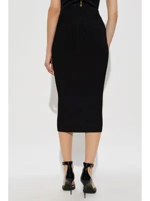 Balmain Ribbed Midi Skirt