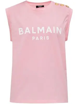 Balmain Logo-print Tank Top - Pink