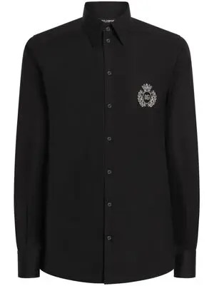 Dolce & Gabbana Logo-appliqué Shirt - Black