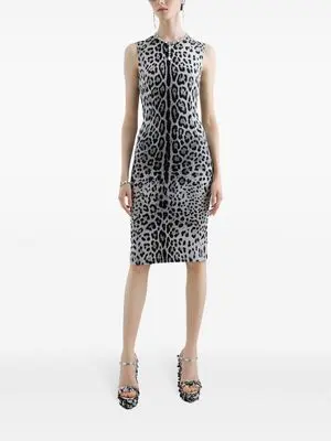 Dolce & Gabbana Animal-print Midi Dress - White